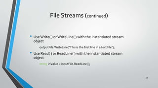 C# File IO Operations | PPTX
