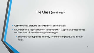 C# File IO Operations | PPTX