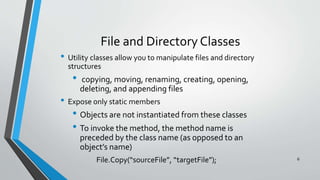 C# File IO Operations | PPT