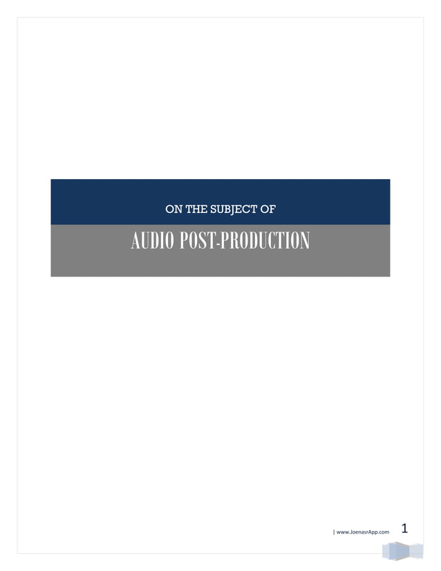 Audio Post Production | PDF | Digital Audio | Computer Software and ...