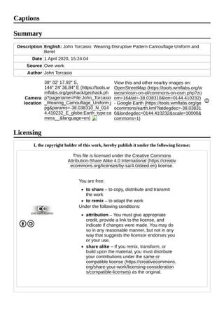 John Torcasio: wearing camouflage uniform. | PDF