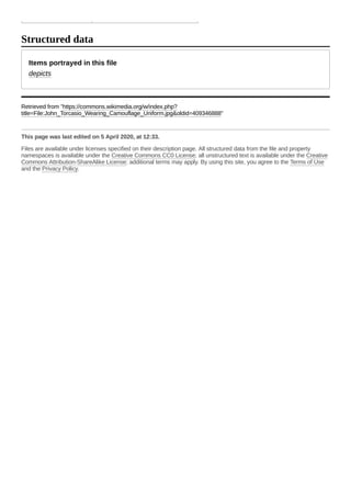 John Torcasio: wearing camouflage uniform. | PDF