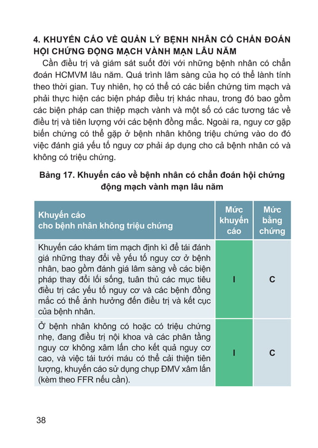 Khuyến cáo về Chẩn đoán và quản lý hội chứng động mạch vành mạn 2022 Hội Tim mạch học Việt Nam | PDF