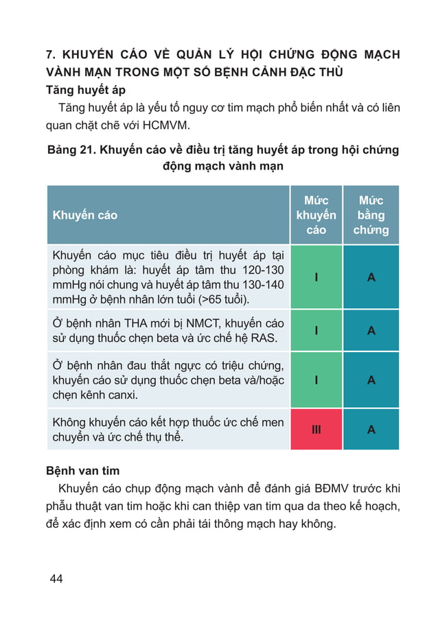 Khuyến cáo về Chẩn đoán và quản lý hội chứng động mạch vành mạn 2022 Hội Tim mạch học Việt Nam | PDF
