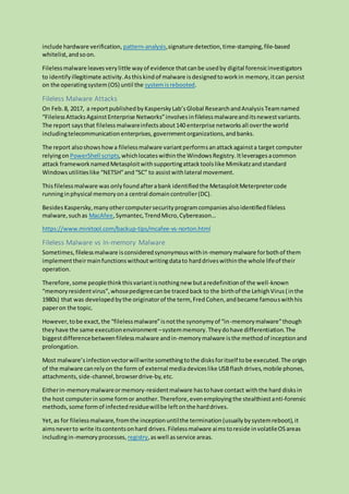 Fileless malware | PDF