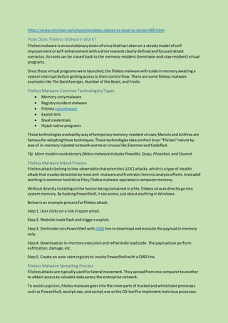 Fileless malware | PDF