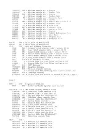 Filelist | DOC | Programming Languages | Computing
