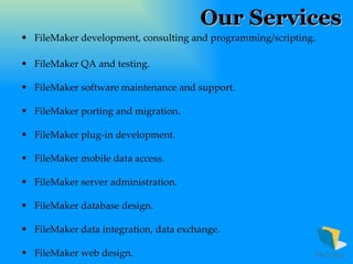 Filemaker Development | PPT | Computing | Technology & Computing