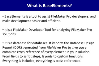 FileMaker BaseElements Tool | PDF | Databases | Computer Software and Applications