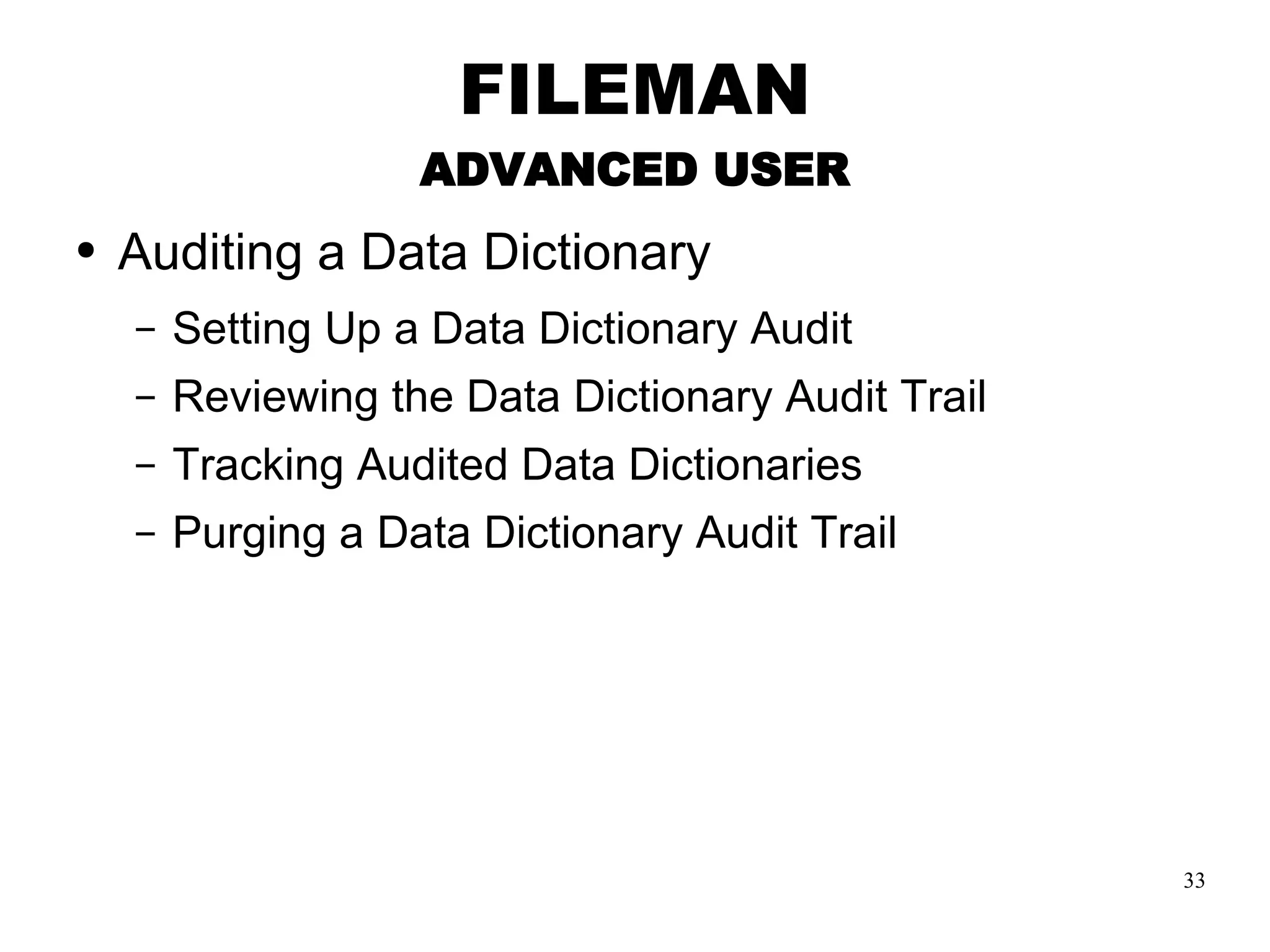FileMan Training Part 2 | PPT