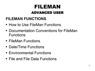 FileMan Training Part 2 | ODP