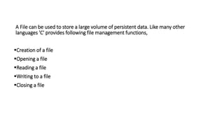 File management | PPTX | Operating Systems | Computer Software and ...