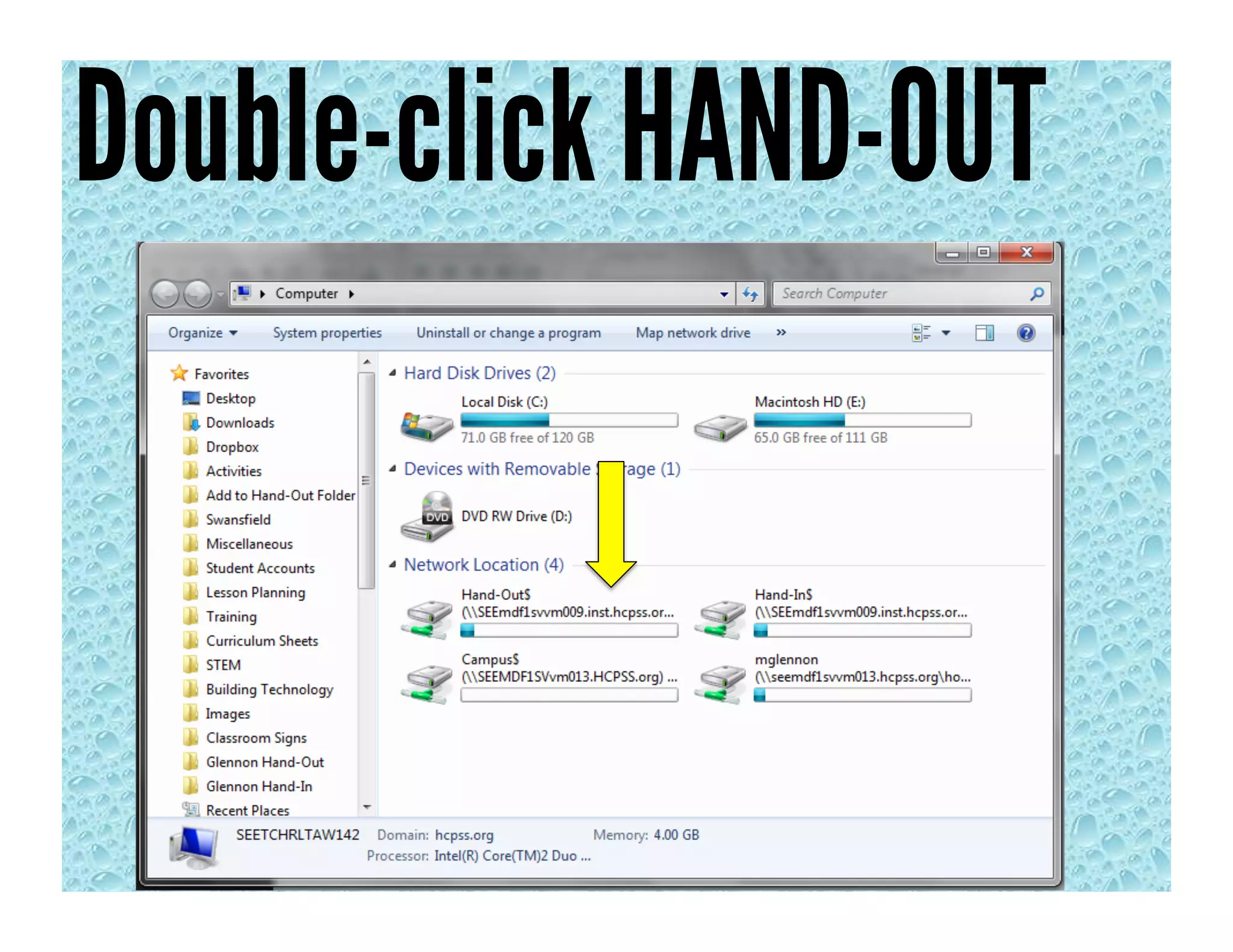 Finding the Hand-Out folder in Windows 7 | PDF