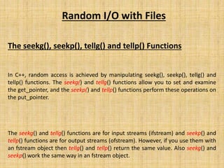File management in C++ | PPTX