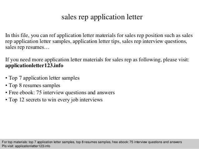Sales Rep Application Letter sales-rep-application-letter