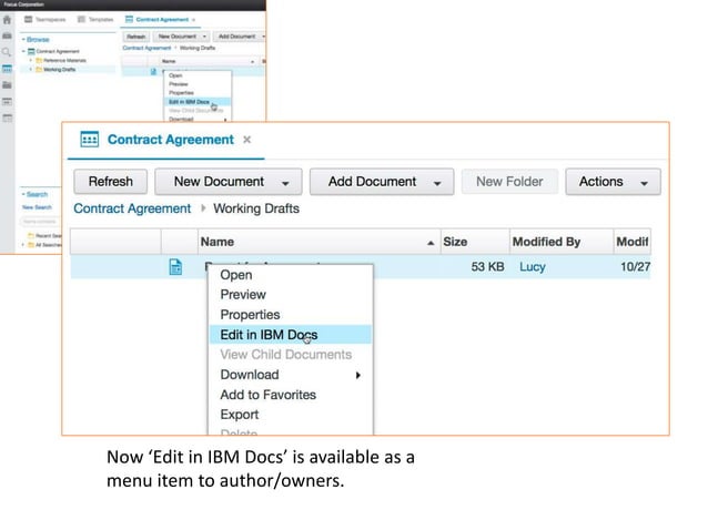 IBM Filenet Content Navigator + IBM Docs screen demo | PPTX | Desktop ...