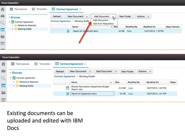 IBM Filenet Content Navigator + IBM Docs screen demo | PPTX | Desktop ...