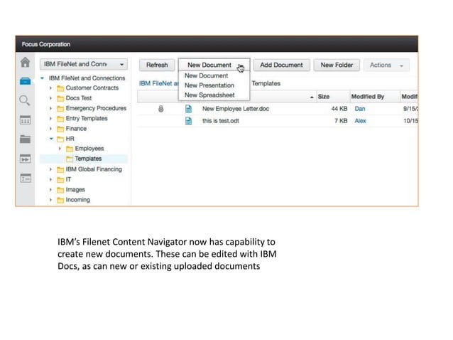 IBM Filenet Content Navigator + IBM Docs screen demo | PPTX | Desktop ...