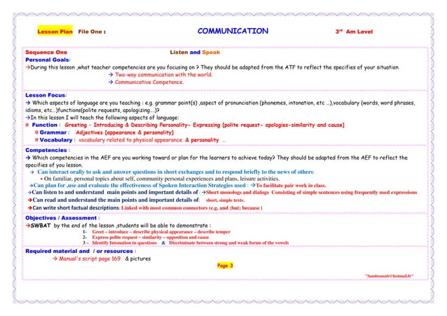 File one communication 3rd am- atf & aef competencies | PPT