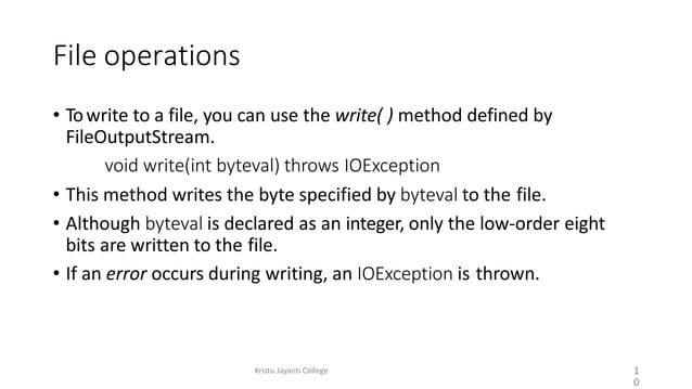 Various types of File Operations in Java | PPT