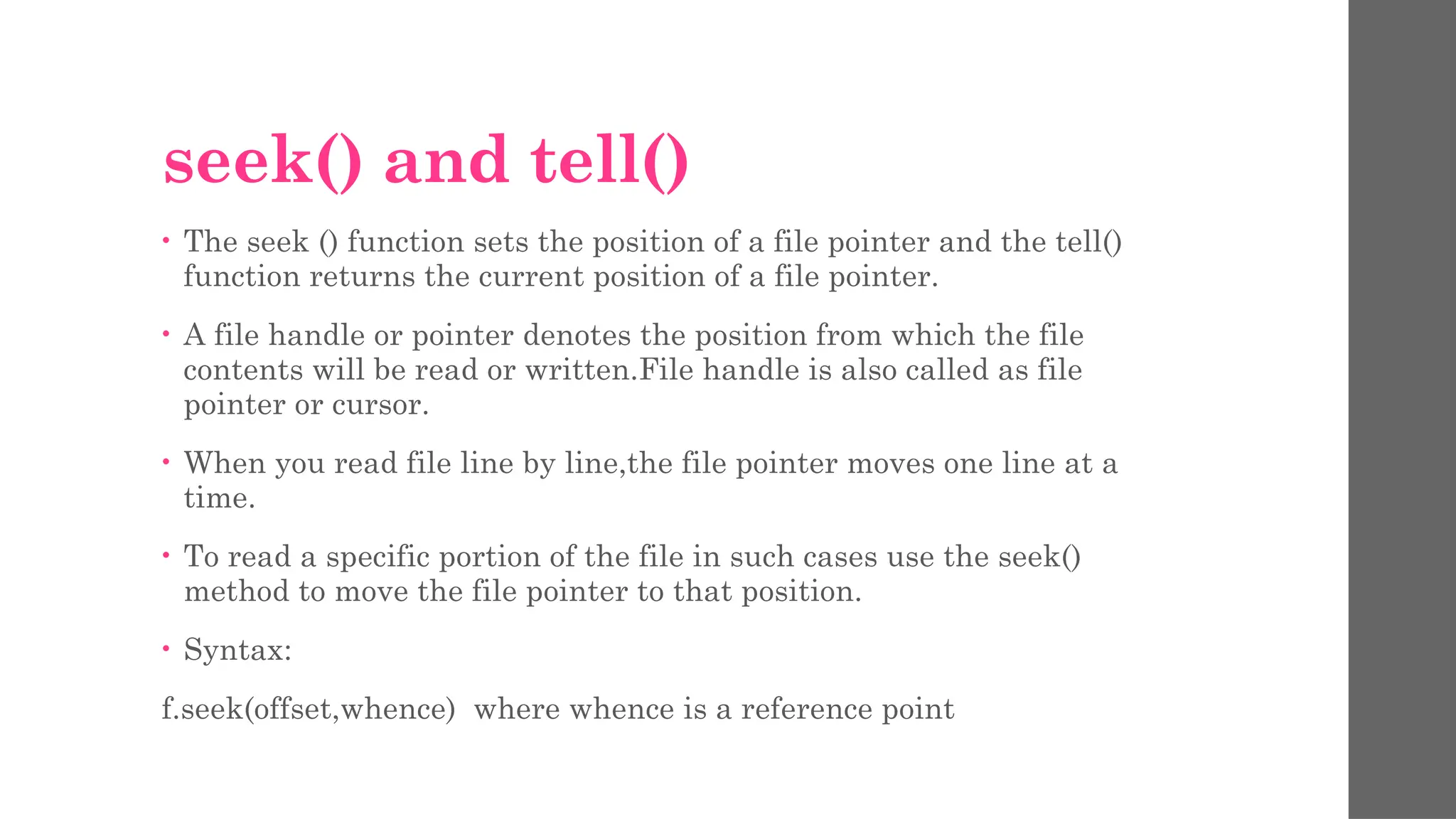 File Operations in python Read ,Write,binary file etc. | PPT File Operations in python Read ,Write,binary file etc. | PPT