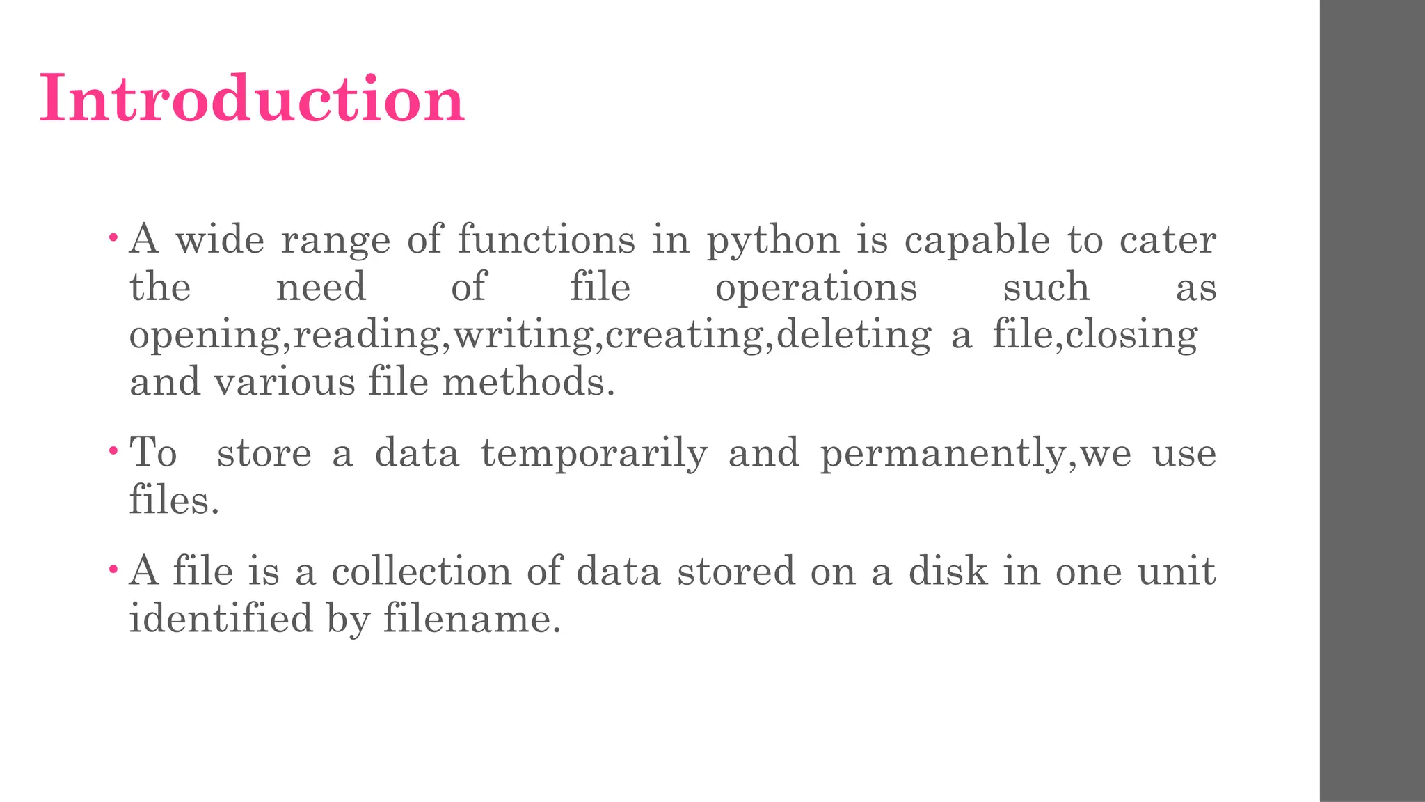 File Operations in python Read ,Write,binary file etc. | PPT File Operations in python Read ,Write,binary file etc. | PPT