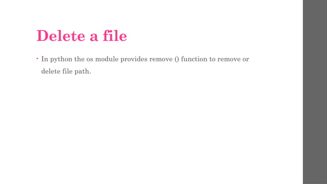 File Operations In Python Read Writebinary File Etc Ppt