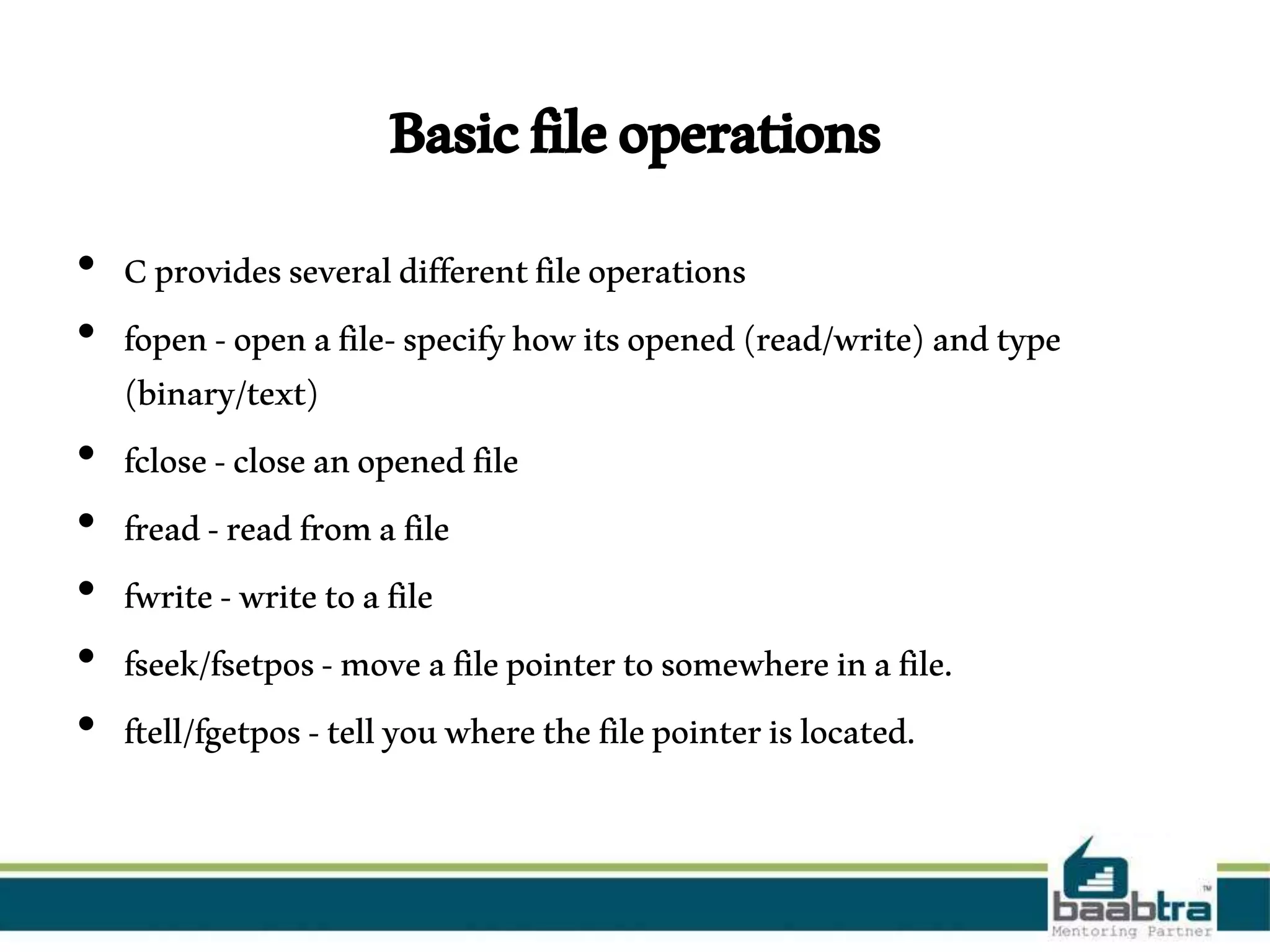 File Operations In C Ppt
