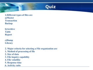 File organisation | PPT