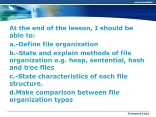 File organisation | PPT