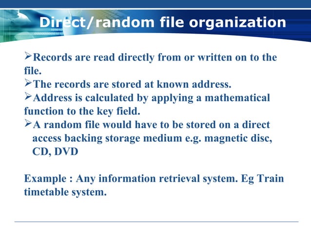File Organisation In System Analysis And Design PPT file-organisation-in-system-analysis-and-design-ppt