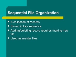 File organization | PPT | Databases | Computer Software and Applications