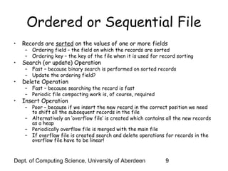 File organization | PPT | Databases | Computer Software and Applications