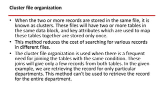 FILE ORGANIZATION.pptx | Databases | Computer Software and Applications