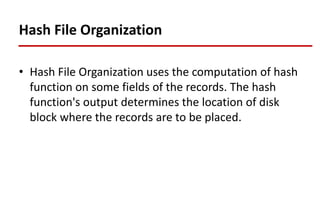 FILE ORGANIZATION.pptx | Databases | Computer Software and Applications