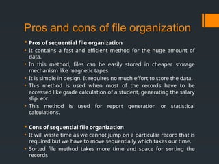 file organization ppt on dbms types of f | PPT