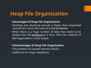 file organization ppt on dbms types of f | PPT
