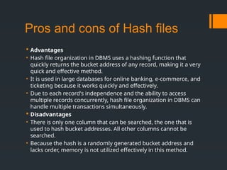 file organization ppt on dbms types of f | PPT