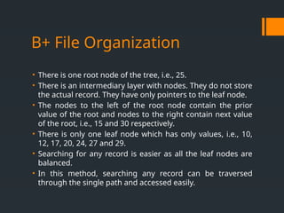 file organization ppt on dbms types of f | PPT