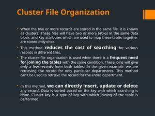 file organization ppt on dbms types of f | PPT