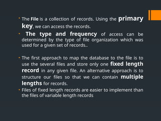 file organization ppt on dbms types of f | PPT