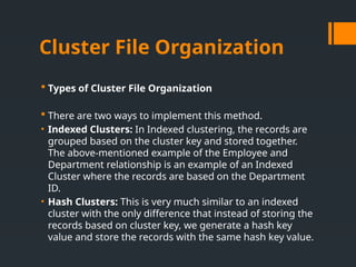 file organization ppt on dbms types of f | PPT
