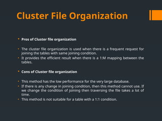 file organization ppt on dbms types of f | PPT