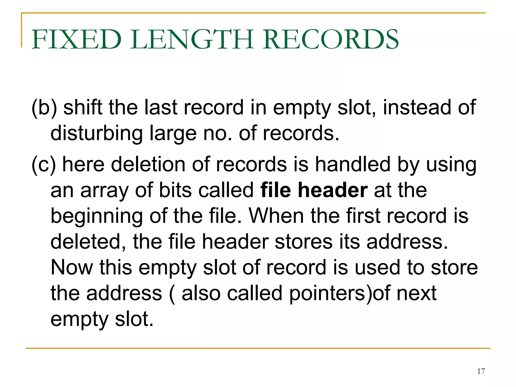 File Organization And Indexing Ppt Databases Computer Software