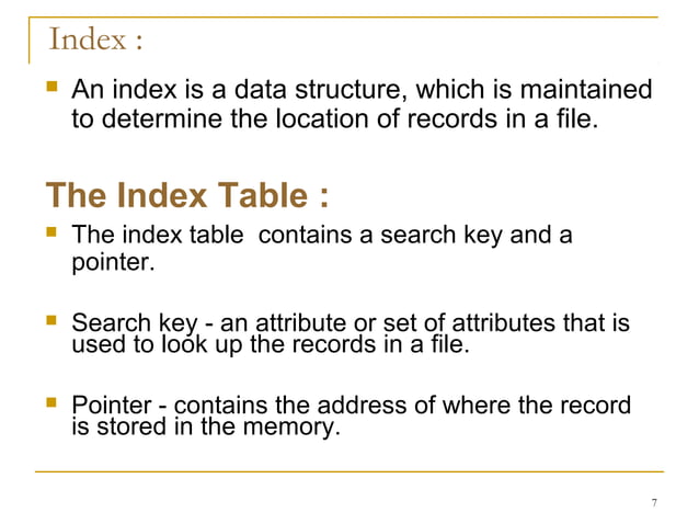 File organization and indexing | PPT File organization and indexing | PPT