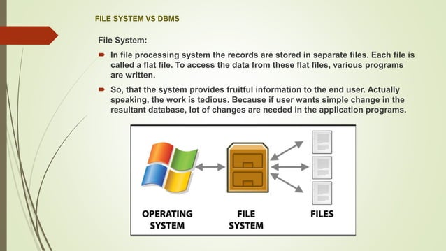 File organization and introduction of DBMS | PPTX