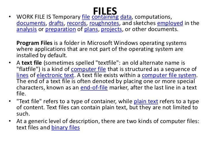 File organization and structure