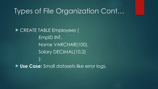 File Organization refers to the way data | PPT