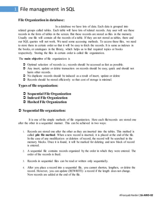 File organization in database | DOCX