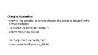 file ownership and file access control groups | PPTX